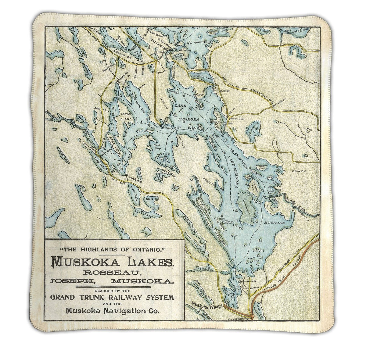 SAMPLE Lake Muskoka Map Blanket — Jaxx & Marbles